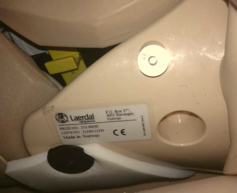 Where is the serial number located on SimMan 3G family?
