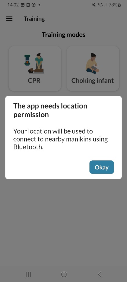 QCPR App - Smart devices (Phones and tablets) Permission requirements