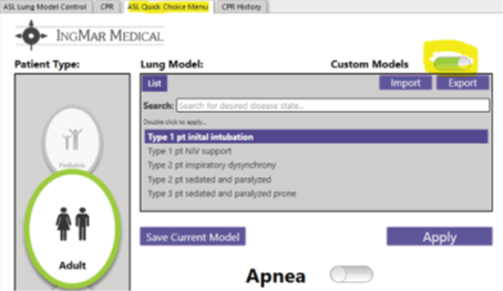 How to run a scenario with ASL 5000 Lung Solution?