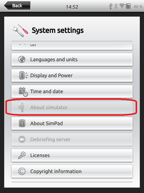 How do I find the version of the SimPad?