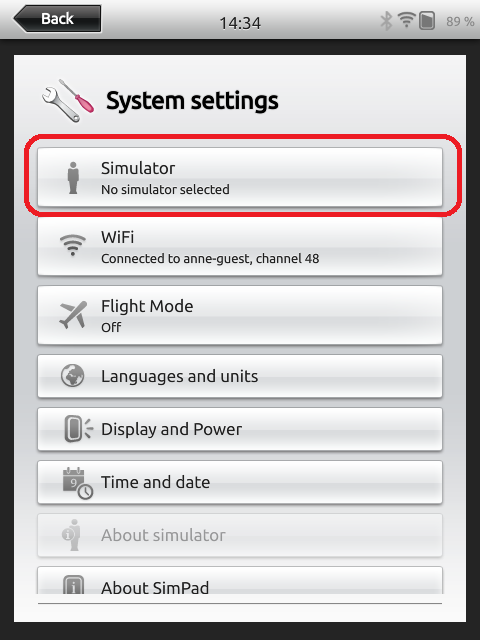 How do I connect SimPad to another Simulator?