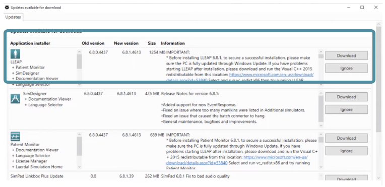 How to do an online update of LLEAP?