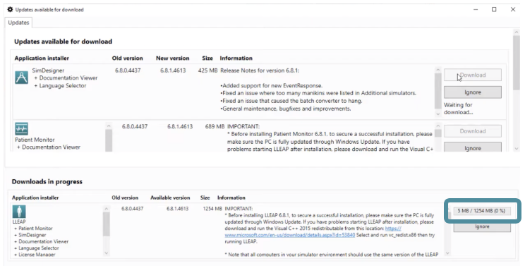 How to do an online update of LLEAP?